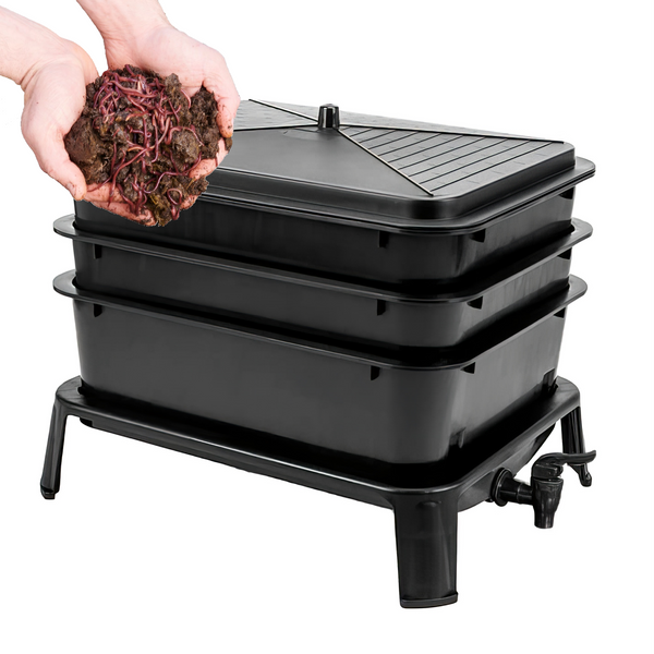 Compact Worm Farm 3 Tier With 1000 Worms – Vertical Gardens Direct