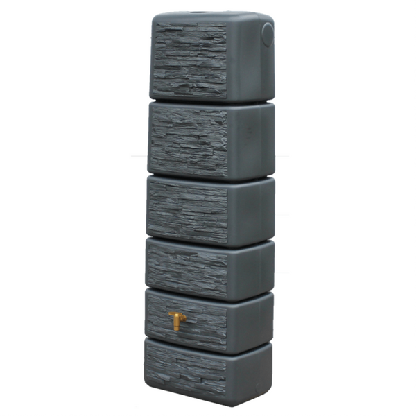 Stone Tower Slim Rainwater Tank 350L – Vertical Gardens Direct
