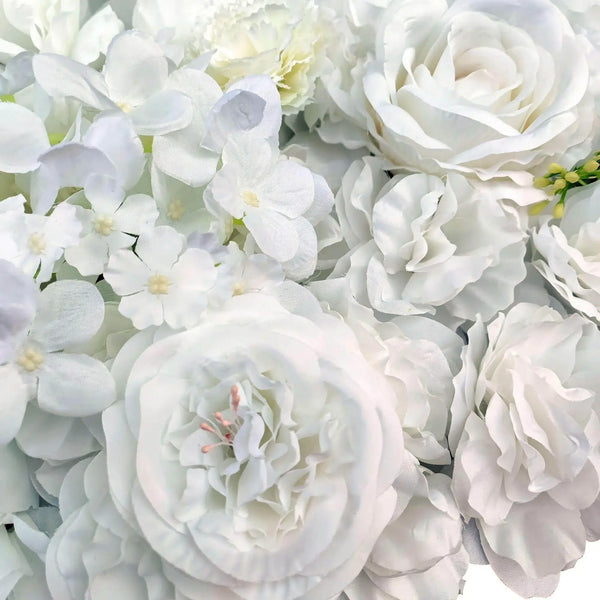 Artificial Flower Wall Backdrop Panel 40cm X 60cm Faux White Flowers ...