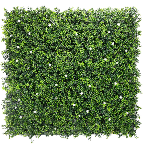 Artificial Flowering Buxus Hedge Plant Panel 1m x 1m UV Stabilised ...