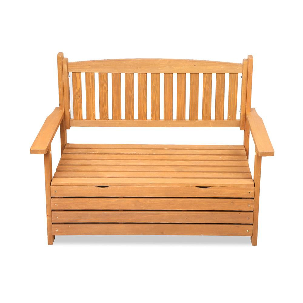 Gardeon 2 Seat Wooden Outdoor Storage Bench – Vertical Gardens Direct