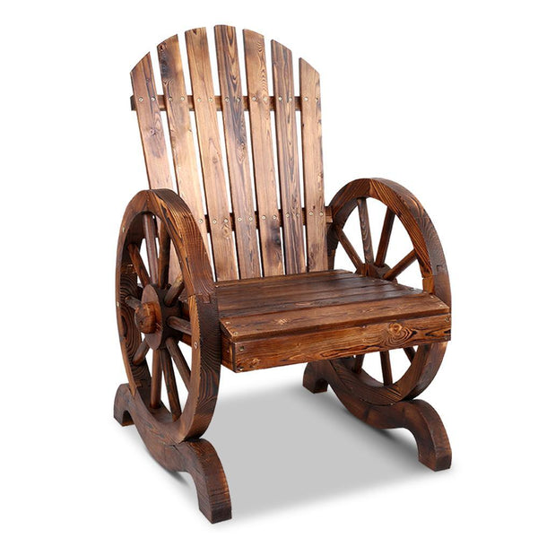 Gardeon Outdoor Wooden Wagon Wheel Chair – Vertical Gardens Direct